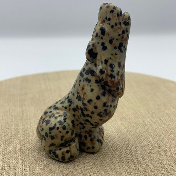 Source Unknown | Other | Dalmatian Jasper Wolf Stone Figurine | Poshmark